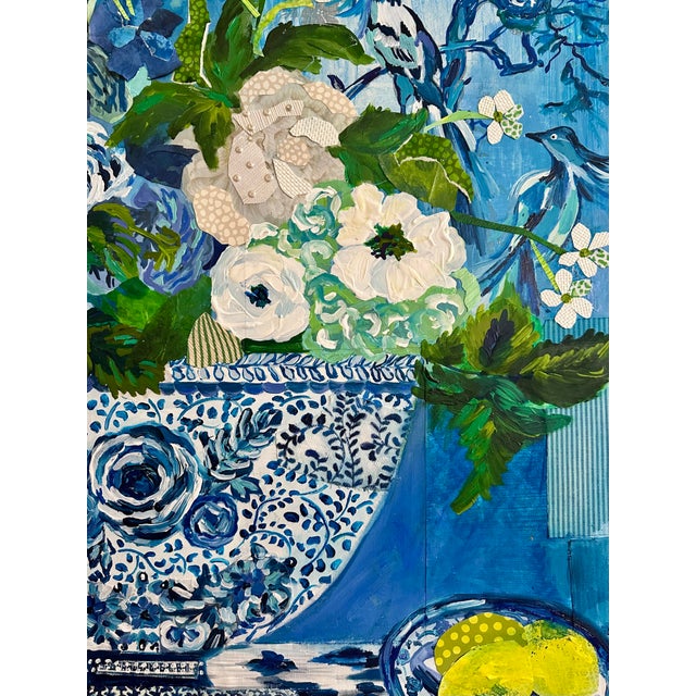 Carolyn Shultz | Original Abstract Floral Still Life | Blue and White ...