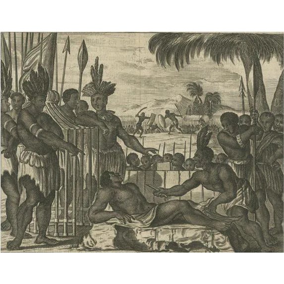 Montanus, Ceremonial Life in New Spain, 1673, Copper Engraving | Chairish