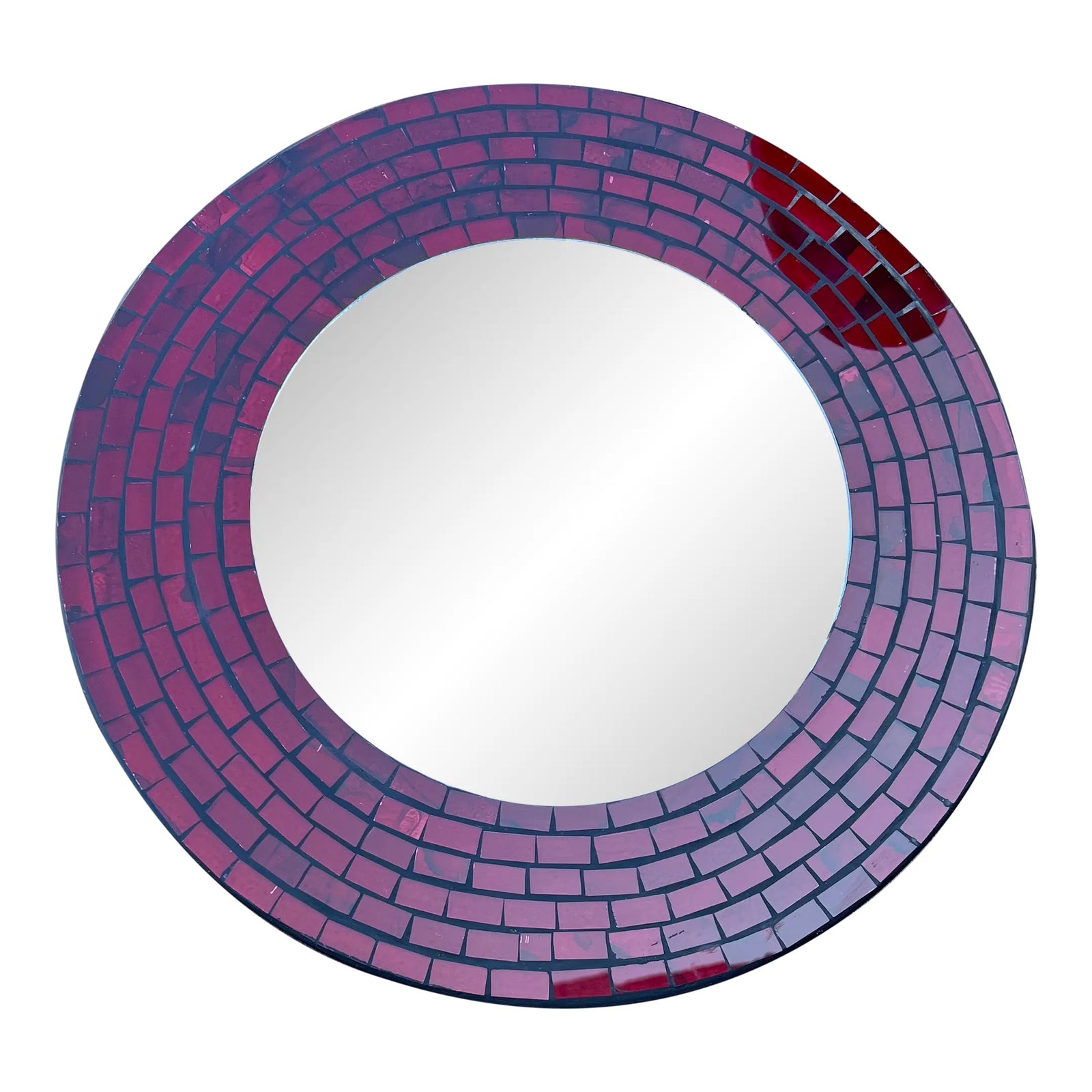 1990s Red Mosaic Mirror | Chairish