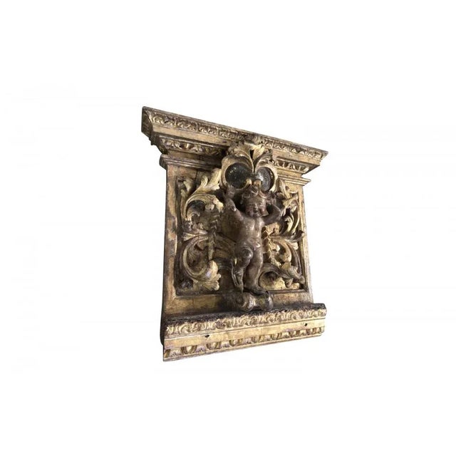 Gold Wood Carving - 17th Century French Wood Capital | Chairish
