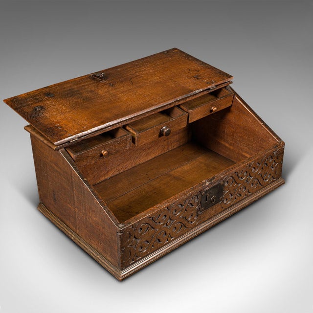 1700s Antique William III English Oak Verger's Desk Box | Chairish