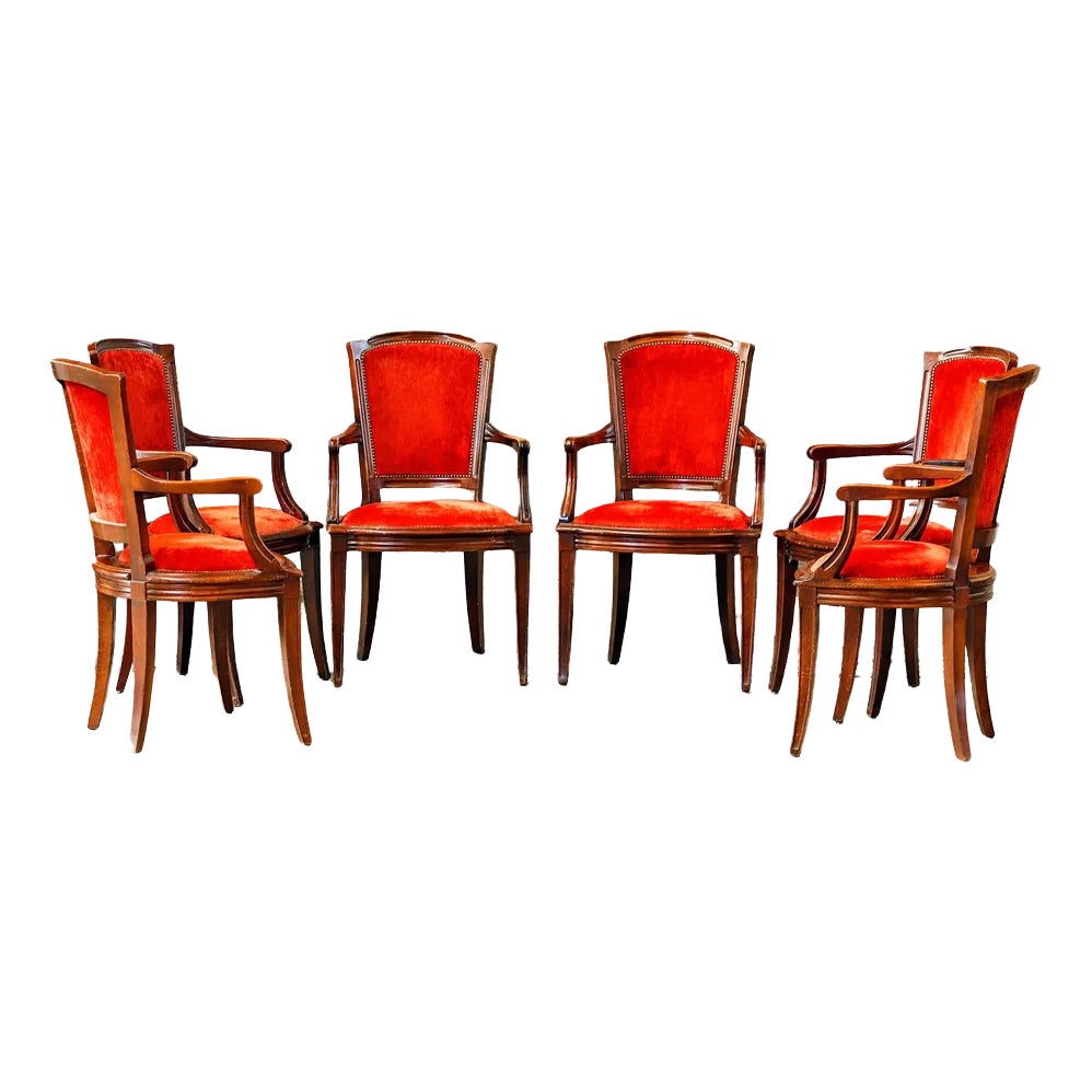 Red Dining Chairs, Set of 4 | Chairish
