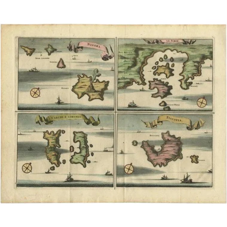 Antique Map of Nisari, 1687 | Chairish