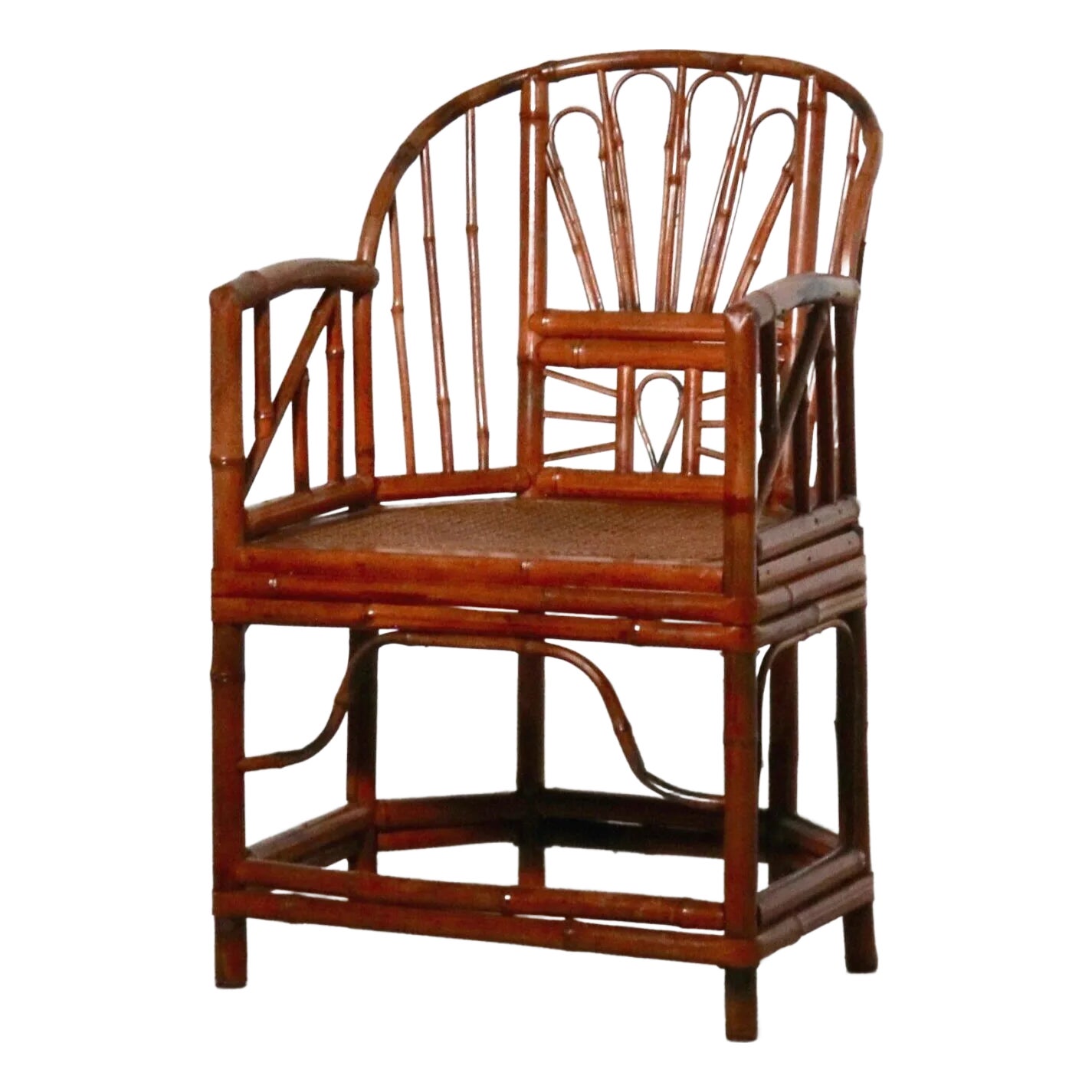 Burnt Bamboo Brighton Chair with Cane Seat | Chairish
