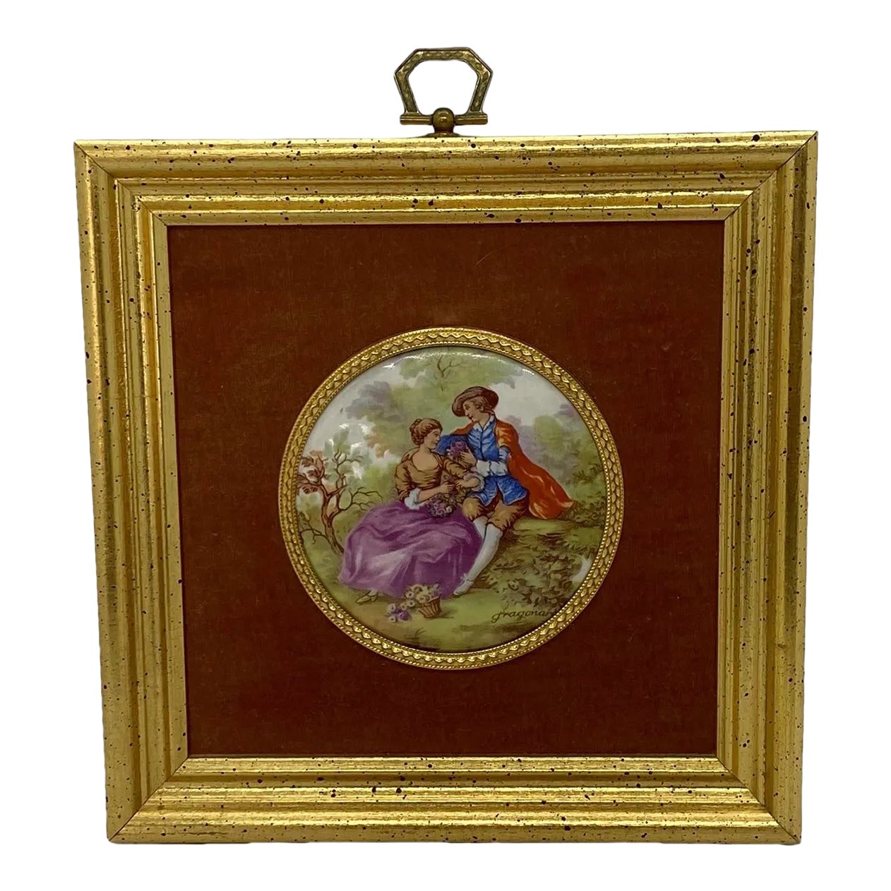 Vintage B & S Creations Gold Gilt Framed “Courting Couple by Fragonard ...