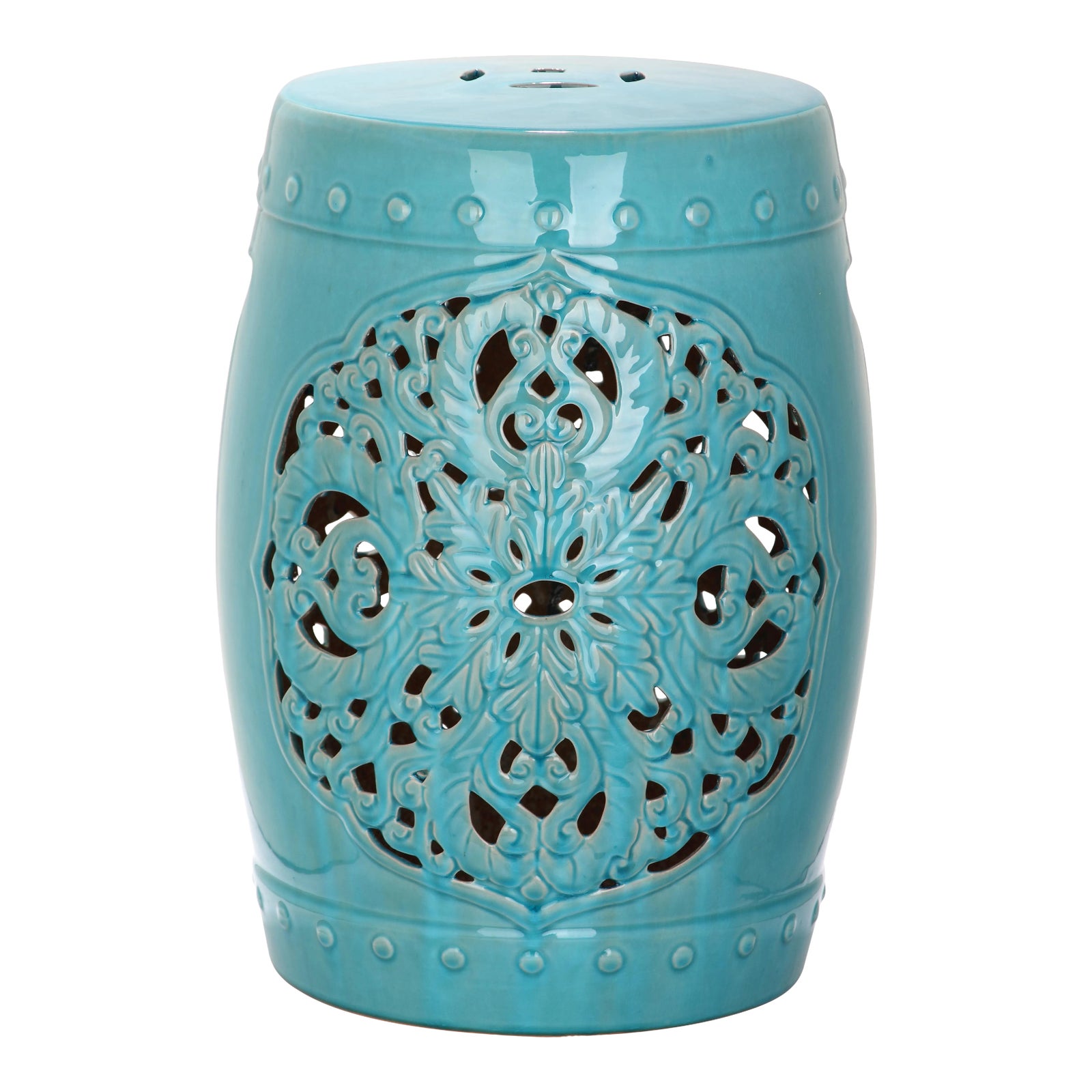 Jasmine Garden Stool in Blue | Chairish