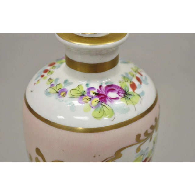 Vintage Hand Painted Porcelain Tea Caddy Tonic Perfume Vanity Bottle ...