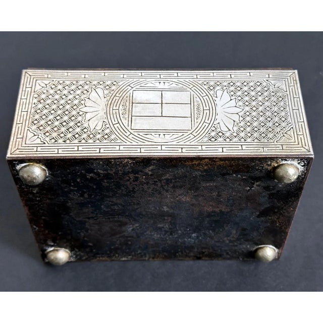 Fine Korean Box with Tray Iron with Silver Inlay Joseon Dynasty | Chairish