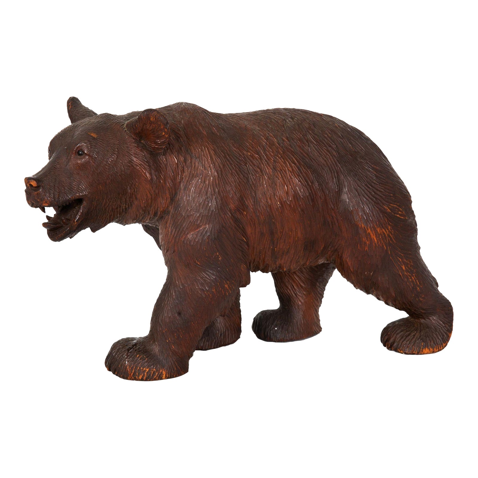 Rare Original Antique Swiss Carved Black Forest “Walking Bear” Ca. 1920 ...