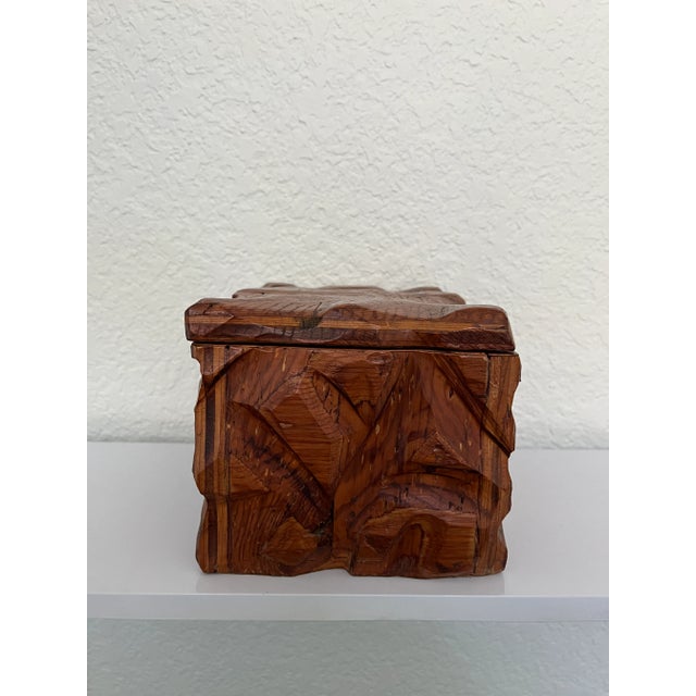 Brutalist Wood Box Handmade 1970s | Chairish