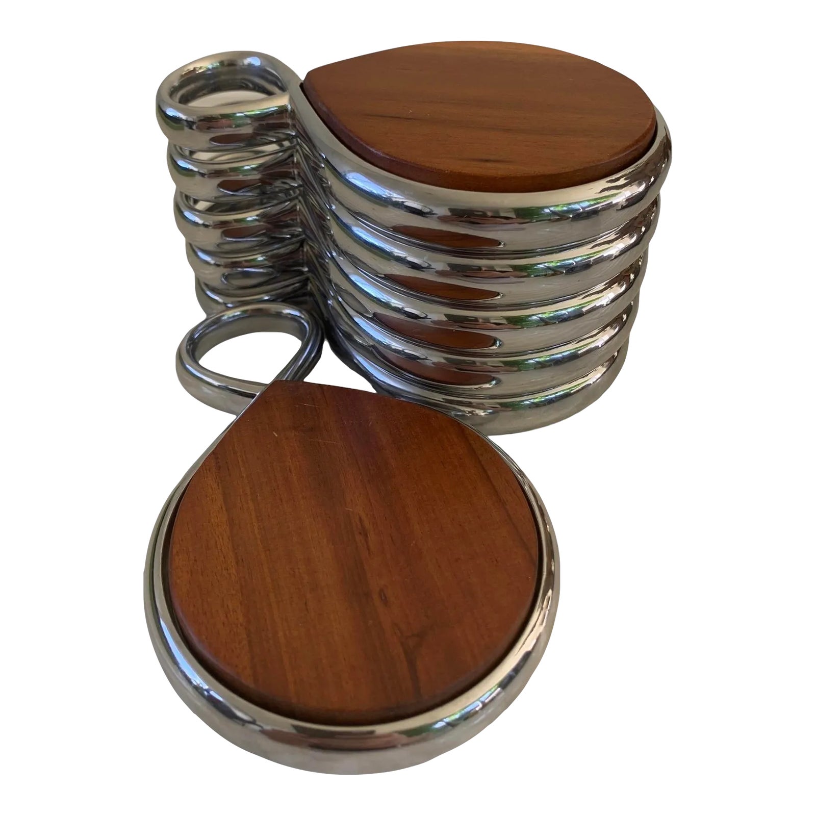 2012 Nambé Set of 6 Wei Young Coasters | Chairish