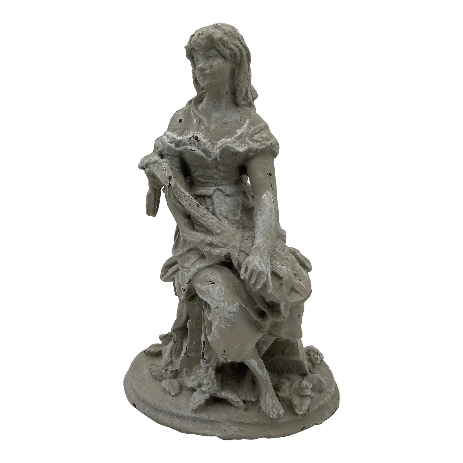 Late 19th Century Painted French Cast Iron Statue | Chairish