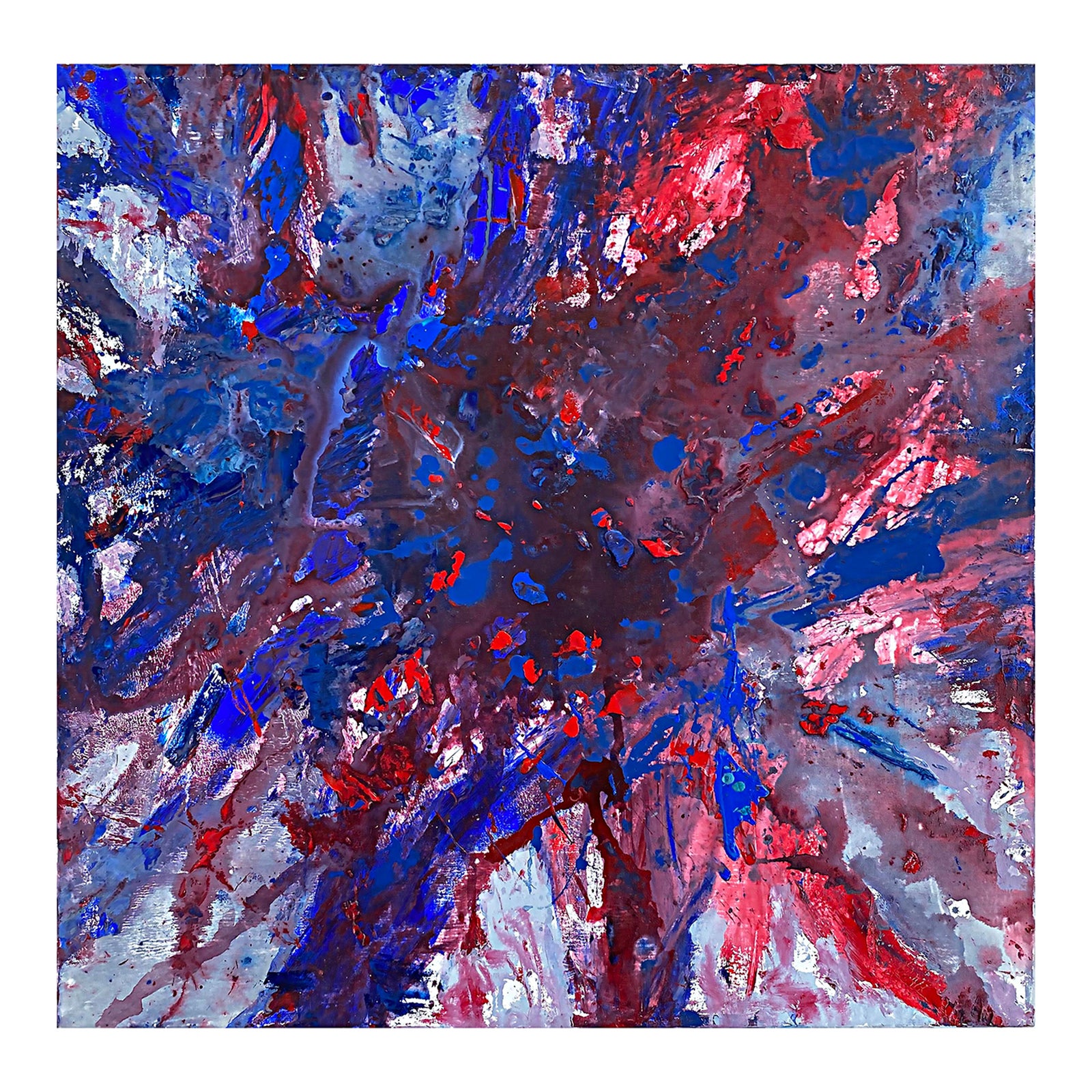 Vintage Abstract Painting on Canvas by Brazilian Artist Sandro Ward ...