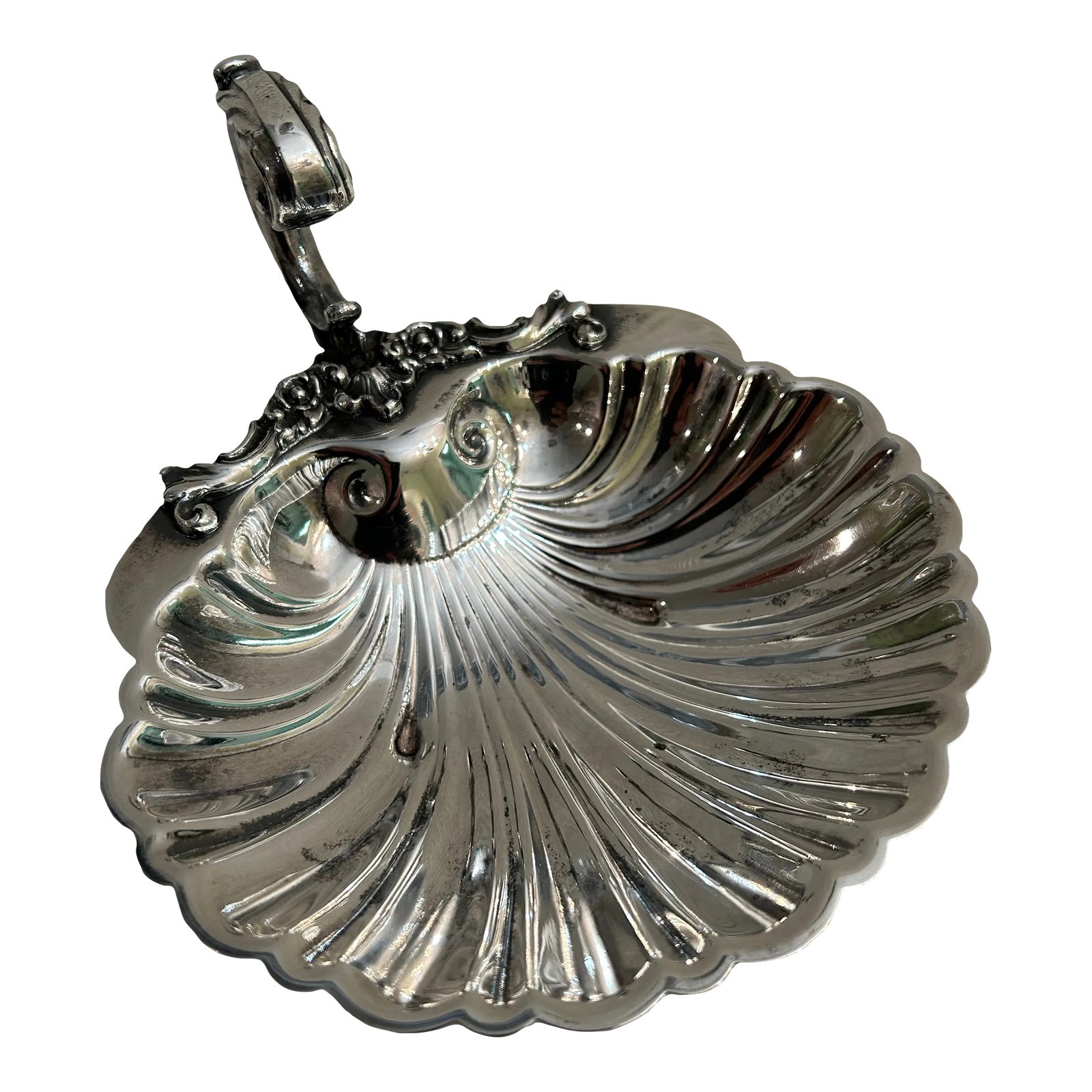 Early 20th Century Continental Sheffield Silver Plate Shell Dish With ...