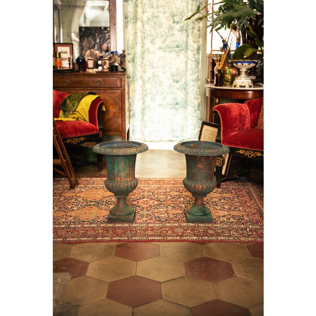 Antique Cast Iron Medici Vases, Set of 2 | Chairish