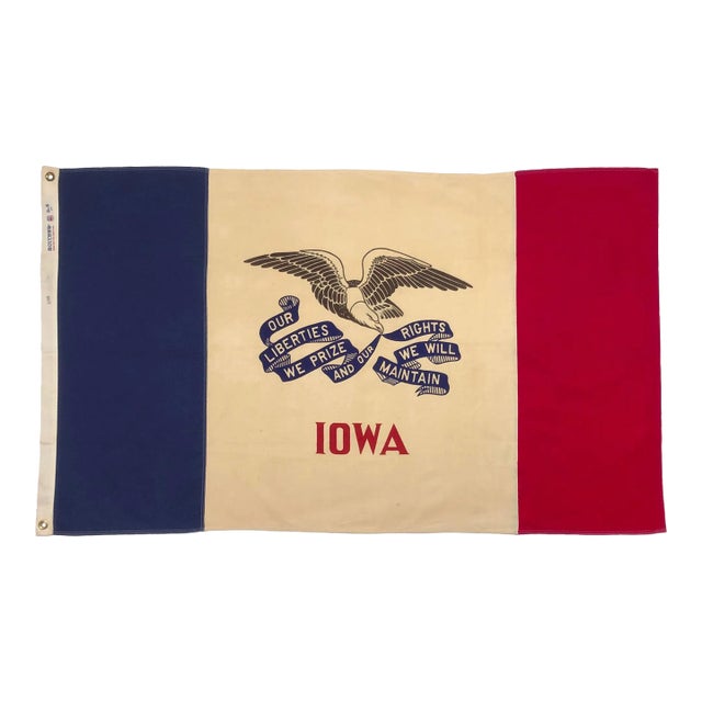 Vintage Cotton State Flag of Iowa | Chairish