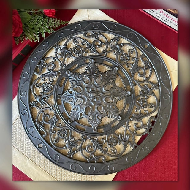 Antique Round Cast Iron Heat Register Victorian Grate | Chairish