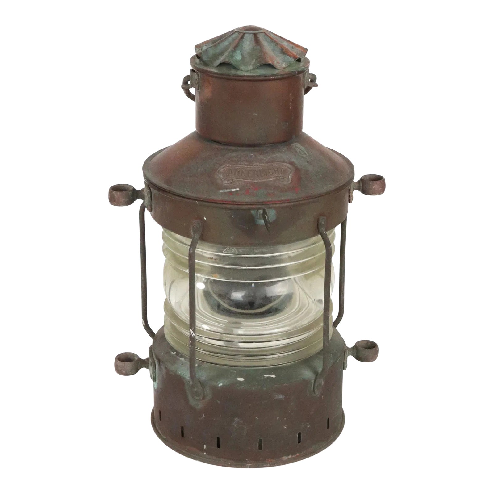 Early 20th Century Ankerlight DHR Holland Copper & Glass Ship Lantern ...
