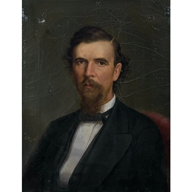 Antique 19th C Victorian Male Portrait Signed Oil On Canvas Chairish