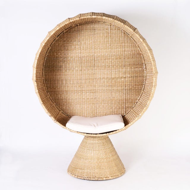 Large Scale Wicker Chair From the Fs Flores Collection | Chairish