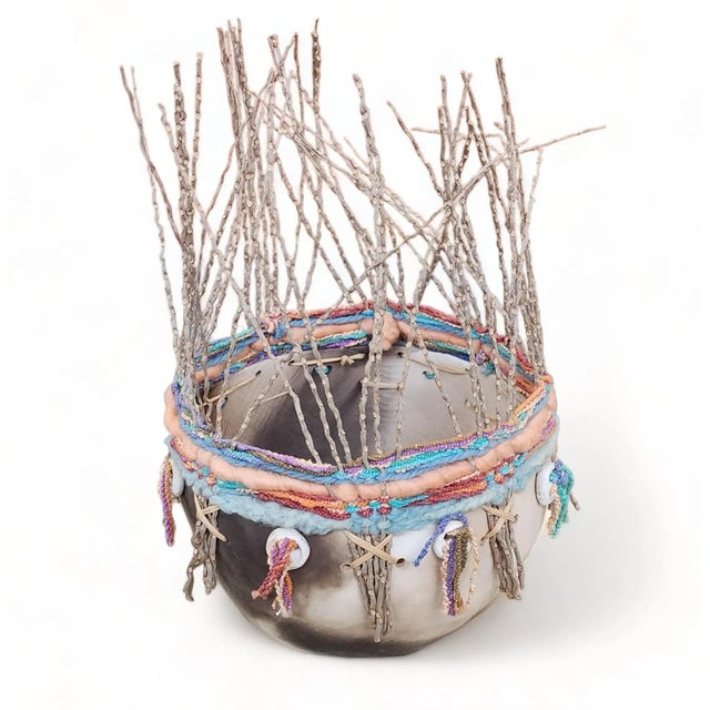 Funky Pottery N' Fiber Mixed Media Art Bowl by EMFrisch ~ Eileen & Mark ...