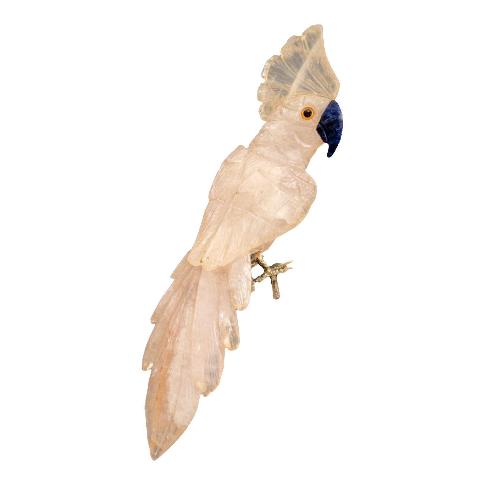 Italian Hardstone Cockatoo Figure | Chairish