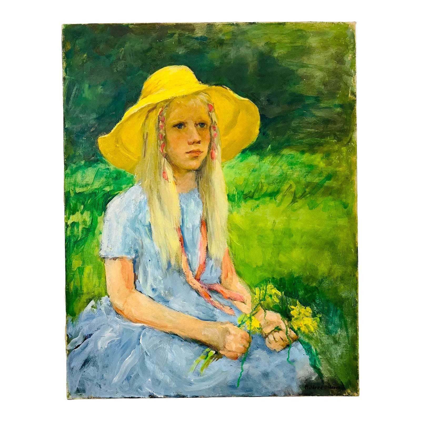 1980s "Portrait of Daisy" Original Oil Painting by Mildred C. Jones ...