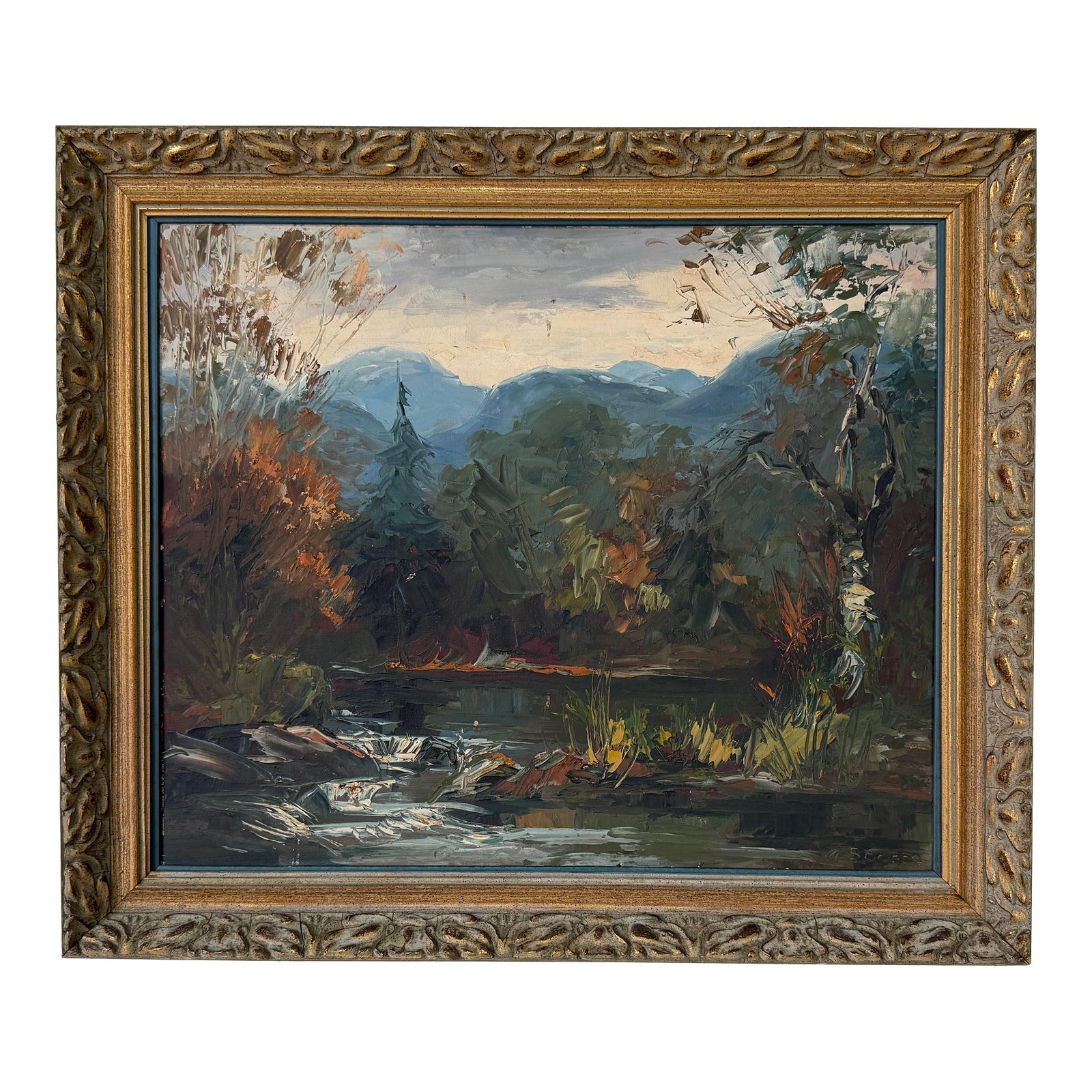 1960s Vintage Impressionist Autumn Landscape Oil Painting by C. Stasee ...