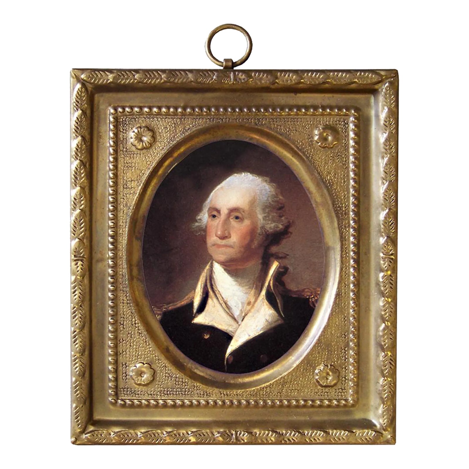 George Washington Reproduction Print in Embossed Brass Frame 4-1/2 ...