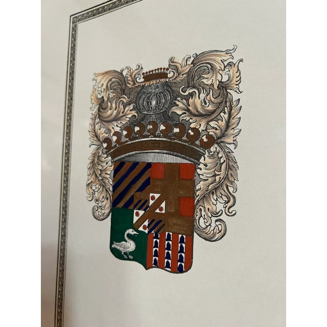 Set of 2 Large Antique Heraldry Araldica Italiana Royal Italian Crest ...