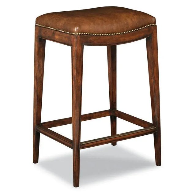 Saddle Seat Counter Stool in Brown | Chairish