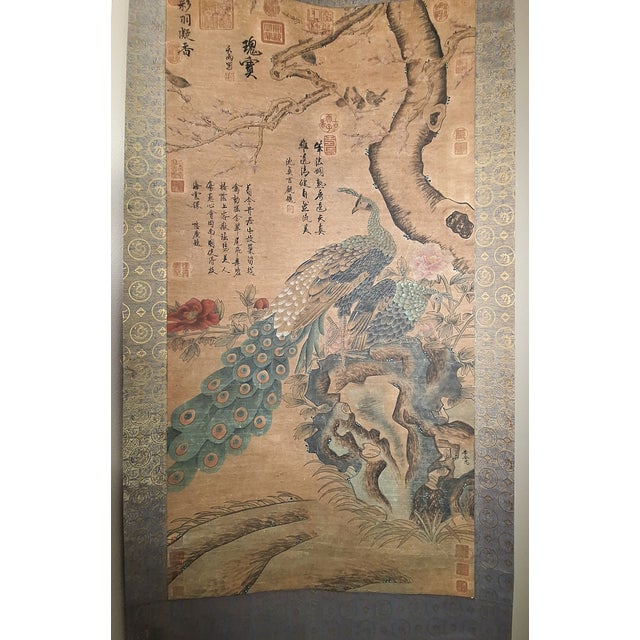 Chinese Huaniao Scroll | Chairish