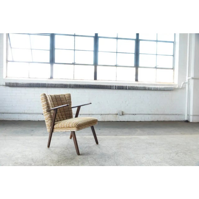 Danish Mid-Century Easy Chair Stained Beech, 1950's | Chairish