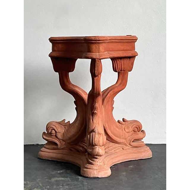 Vintage Cast Concrete Koi Table Pedestal | Chairish