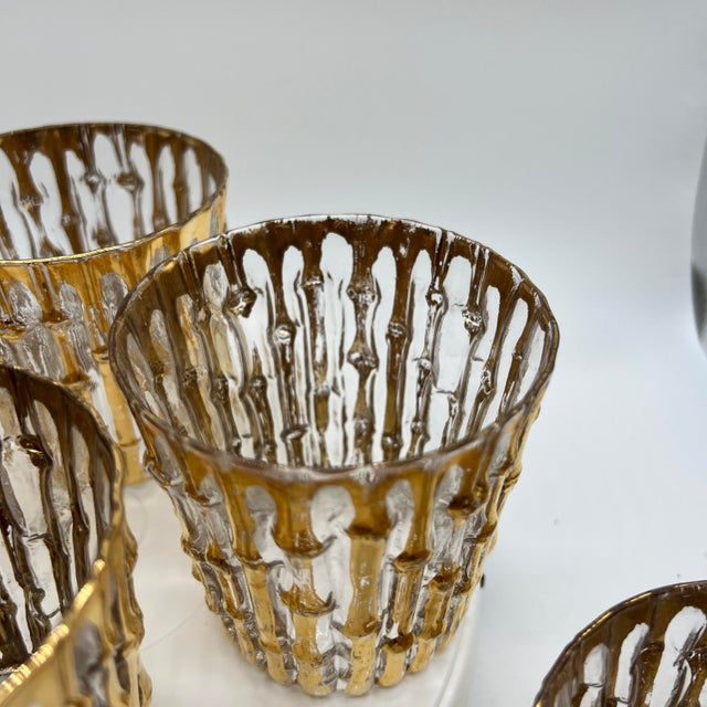 Set of 8 1960s Mid-Century Imperial Bamboo Rocks Glasses With 22k Gold ...