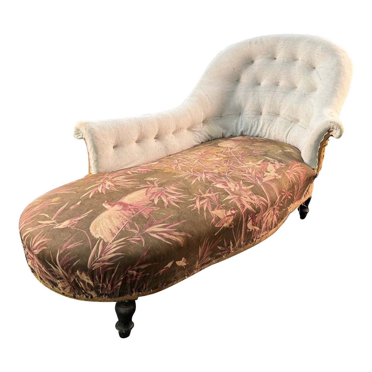 19th Century Napoleon III Tufted Chaise Lounge | Chairish
