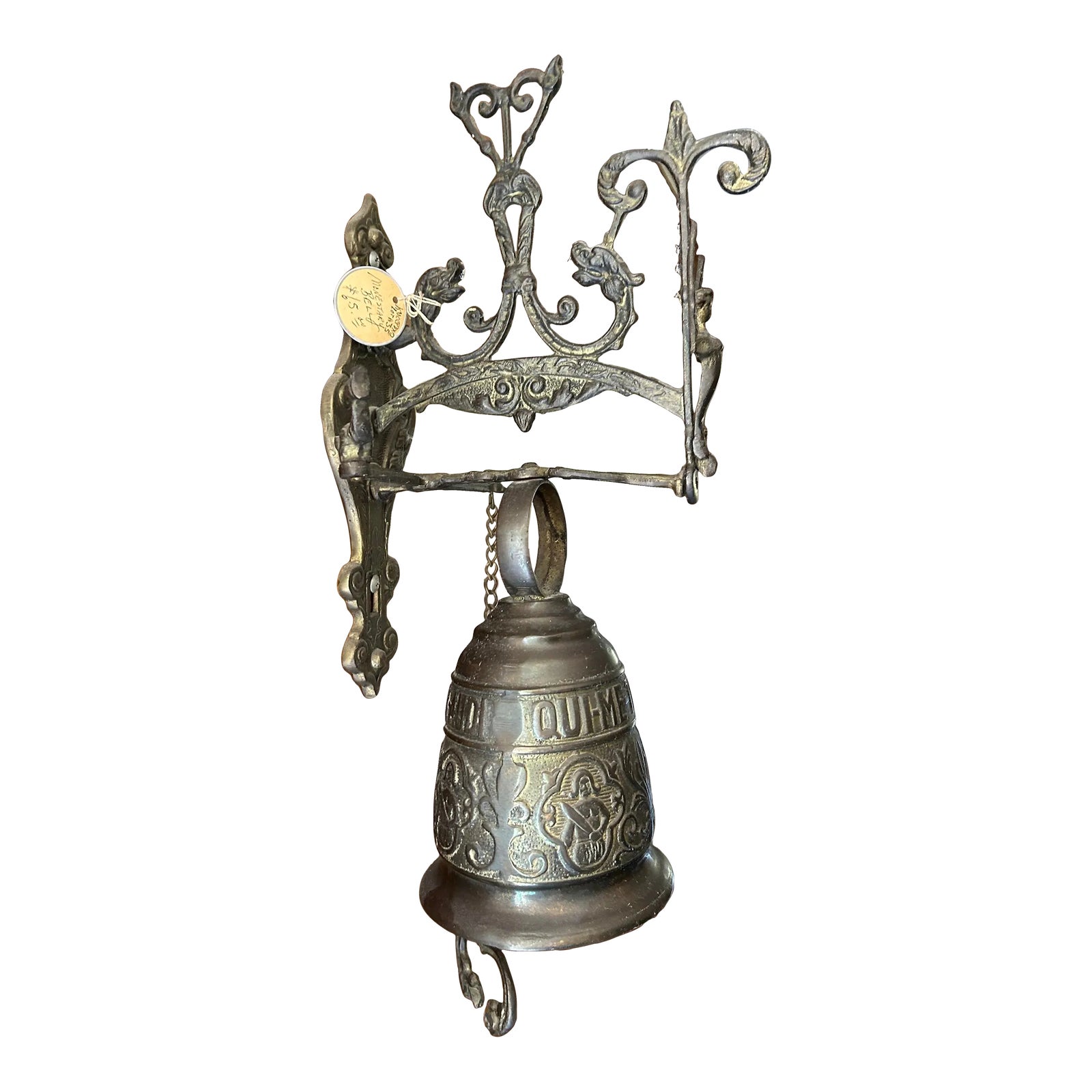 Antique Brass Monastery Bell Wall Mount | Chairish