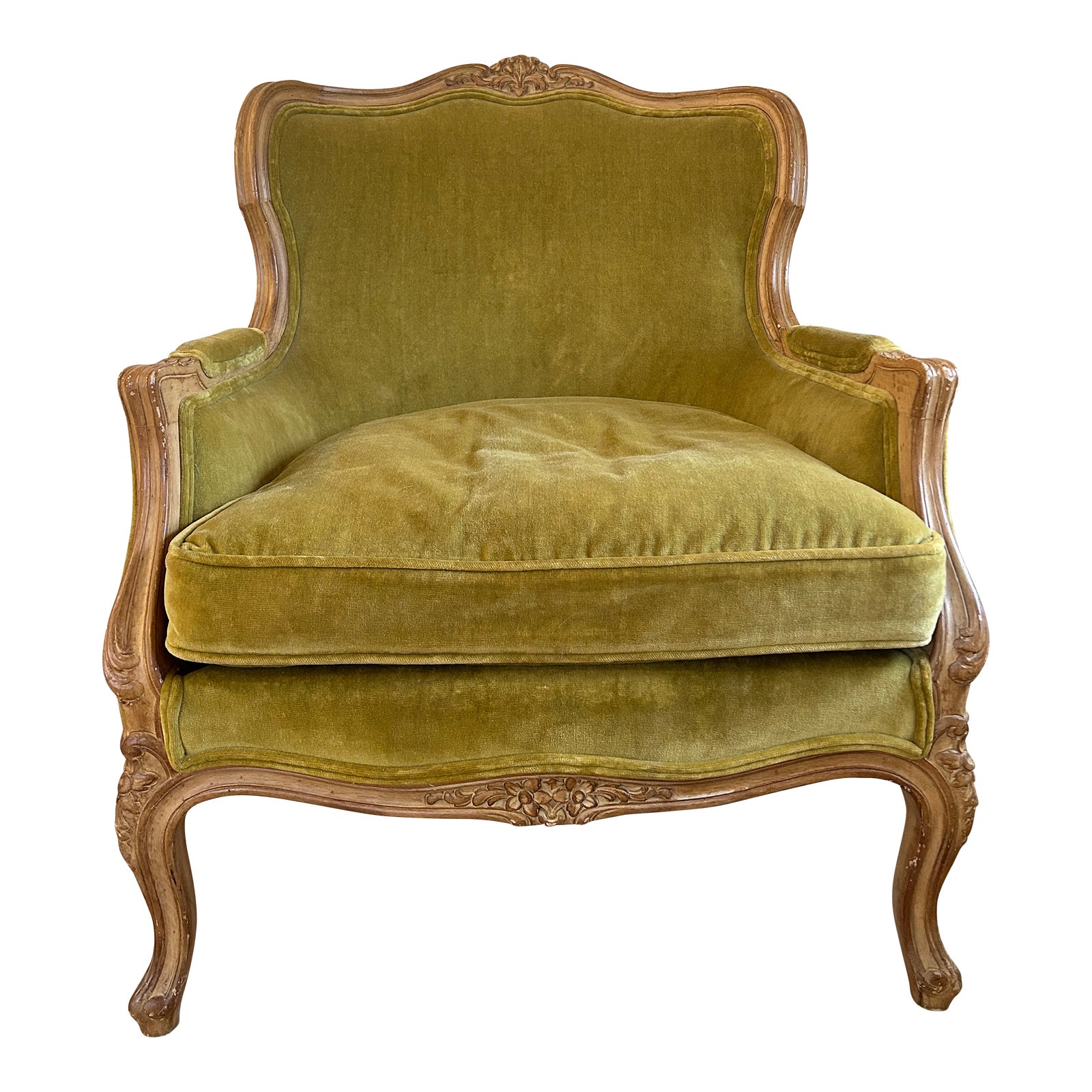 1960s French Bergere Style Armchair | Chairish