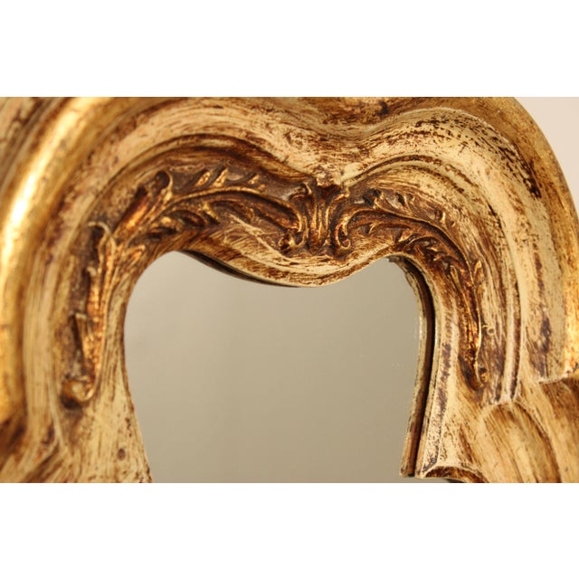 Vintage Italian Painted Keyhole Mirror | Chairish