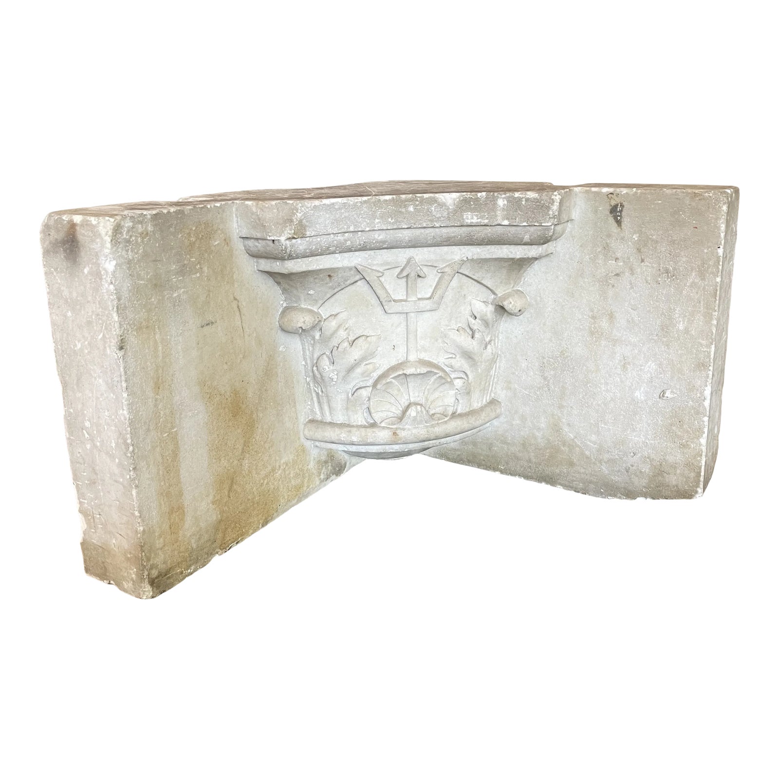 Antique 16th Century Renaissance Era Marble Cornice Section Poseidon ...