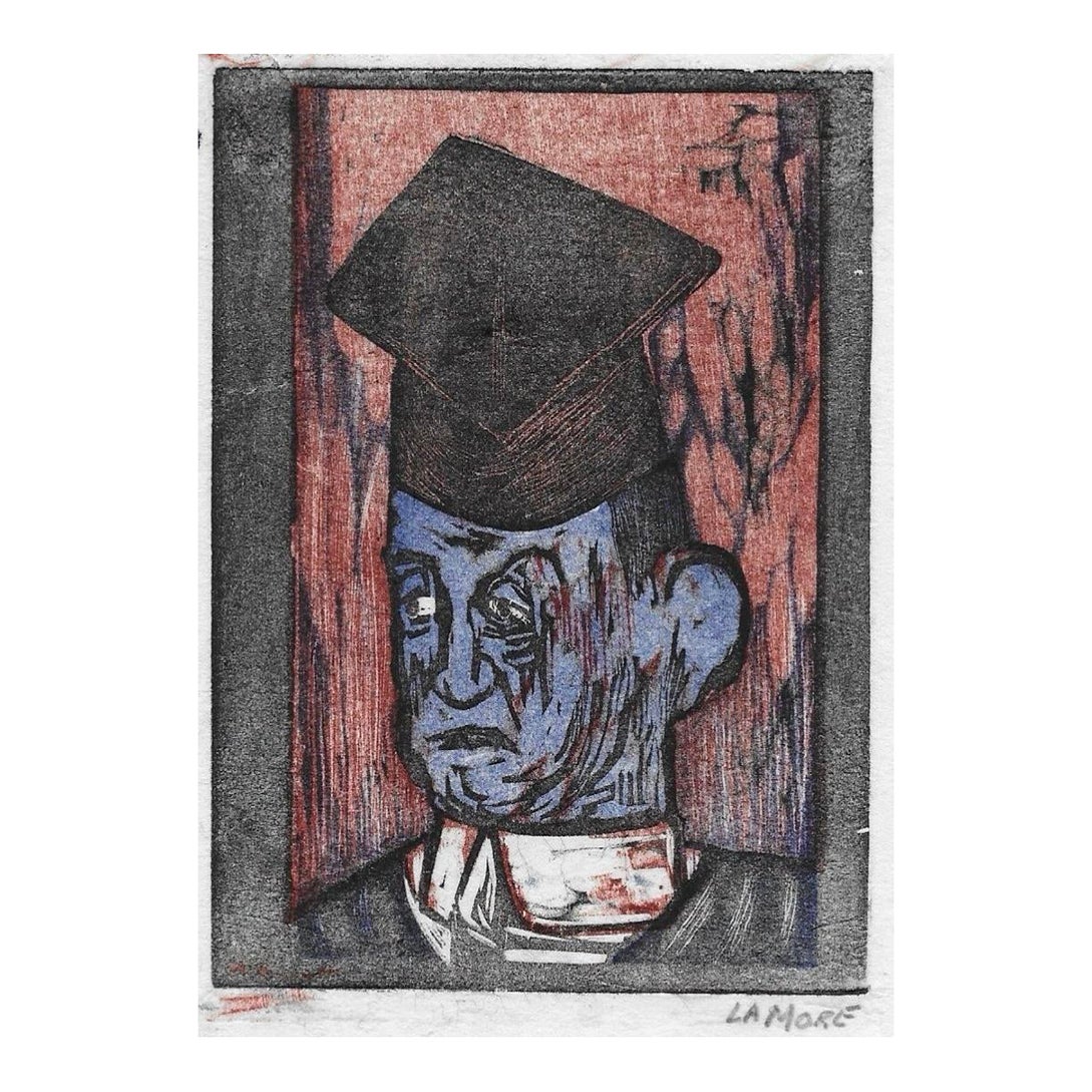 Chet La More Portrait Woodblock | Chairish