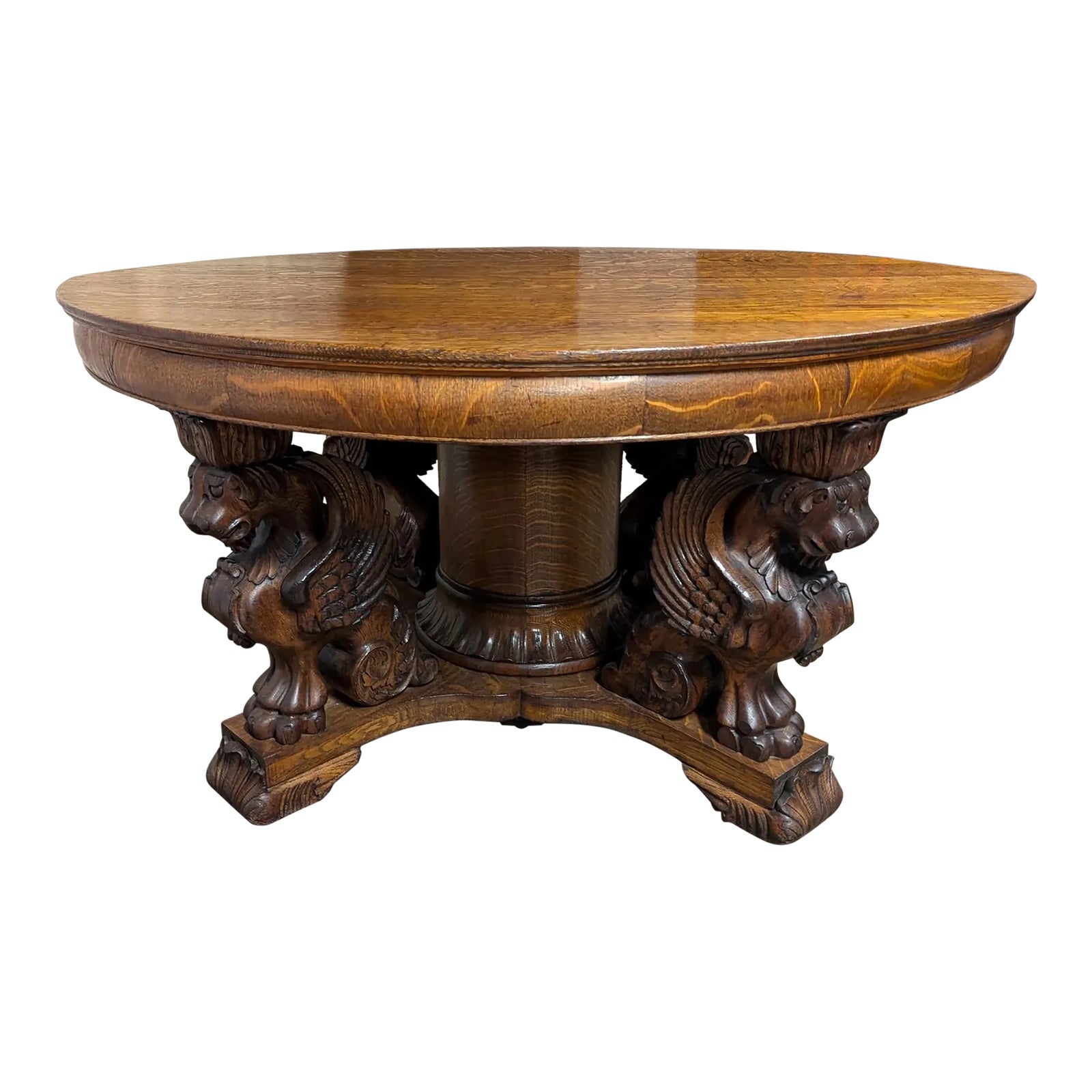 Late 19th Century Horner Oak Griffin Entry Table | Chairish