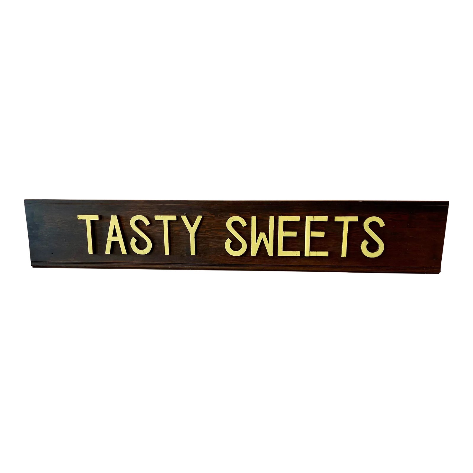 Large Vintage Wooden Tasty Sweets Bakery Sign From England - Circa 1970 ...