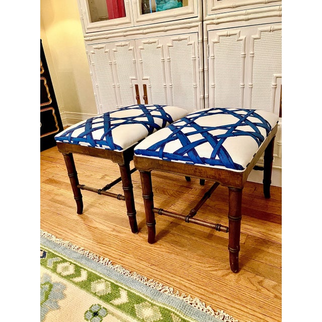 1960s Pair of Faux Bamboo Benches | Chairish