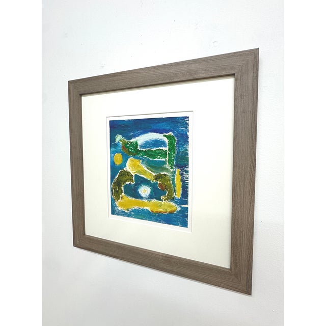 Mid Century Abstract Mixed Media Print, Signed by Artist Edith Beck ...