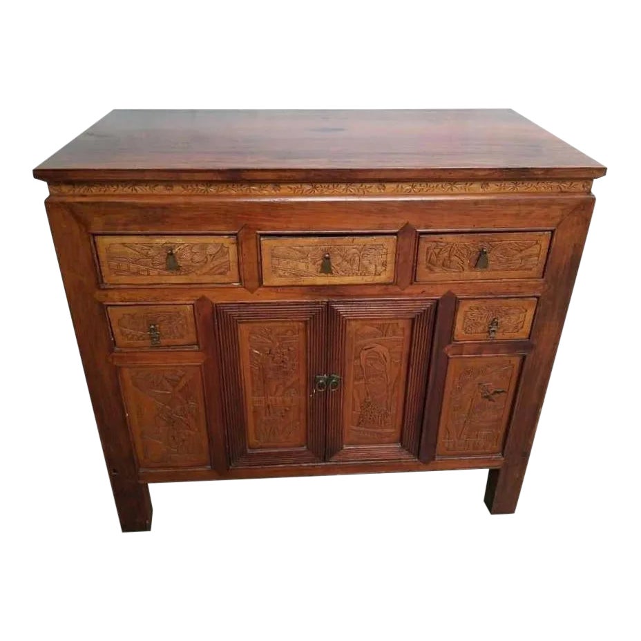 Vintage Oriental Asian Chinese Carved Side Table Entry Table Japanese ...