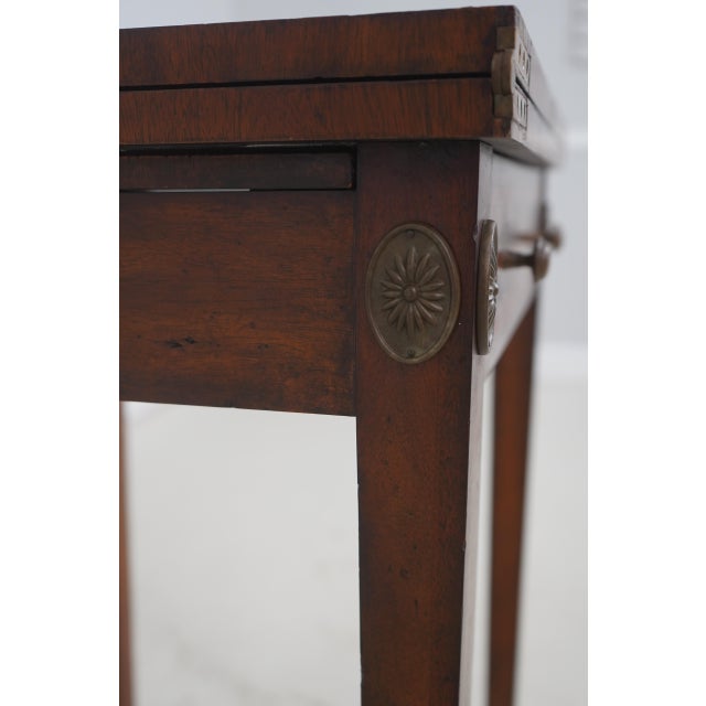 Maitland-Smith Two-Drawer Mahogany and Leather Flip-Top Game Table ...