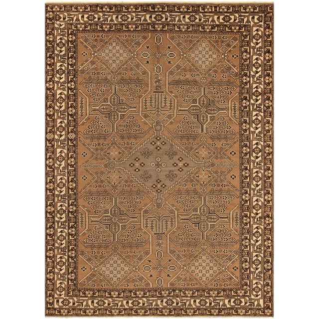 Vintage Distressed Over Dyed Brown/Ivory Wool Rug -8'1 X 11'5 | Chairish