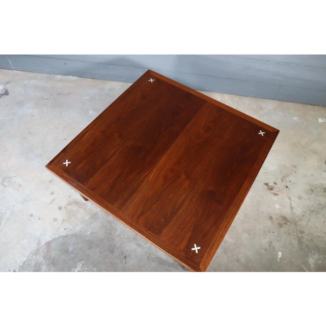 Vintage American of Martinsville Square Walnut Coffee Designed by Merton Gershun Table Mid ...