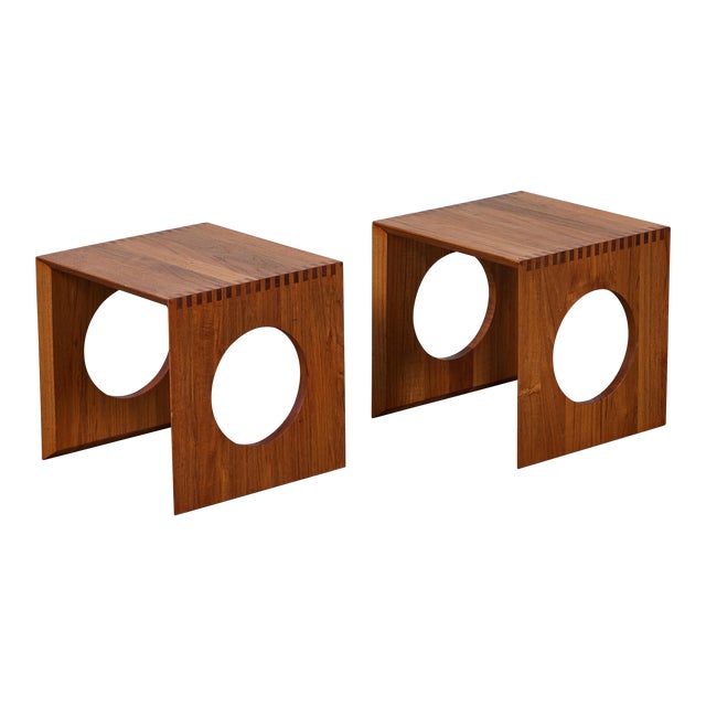Pair of Jens H. Quistgaard Interlocking Cube Side Tables | Chairish